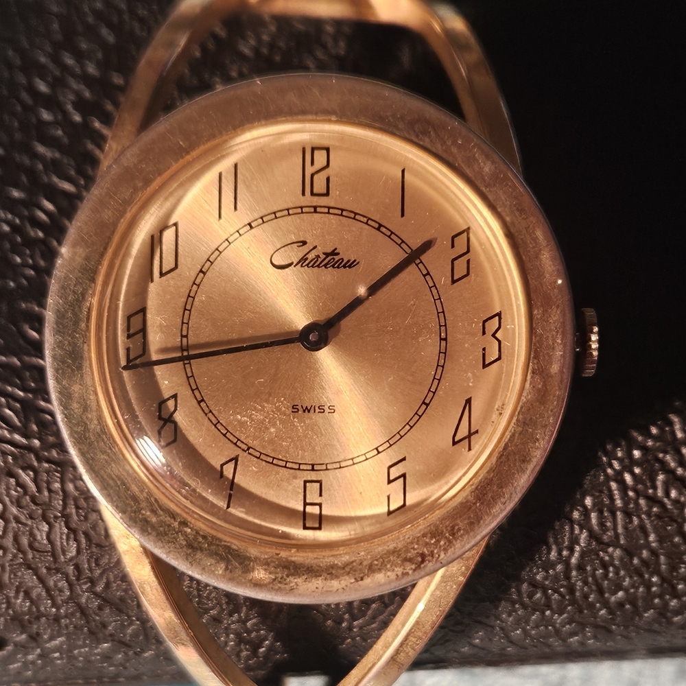 Chateau Swiss Gold Cuff Watch - Gem